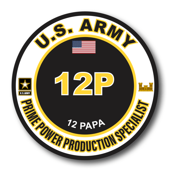 US Army 12P Prime Power Production Specialist MOS Decal