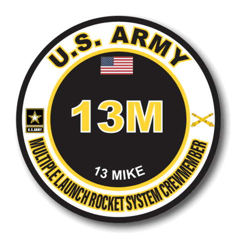 US Army 13M Multiple Launch Rocket System Crewmember MOS Decal