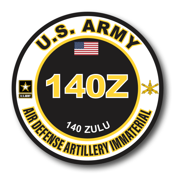US Army 140Z Air Defense Artillery Immaterial MOS Decal
