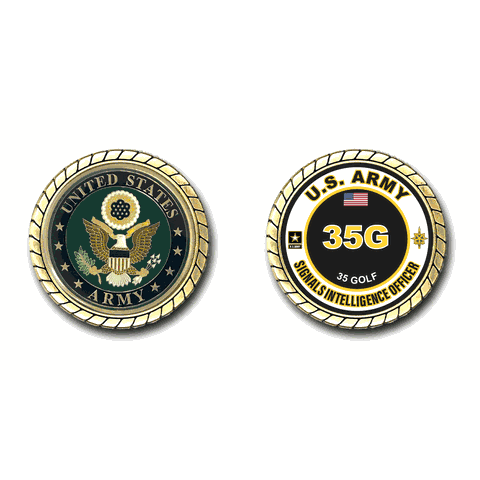 US Army 35G Signals Intelligence Officer MOS Challenge Coin - US Army ...