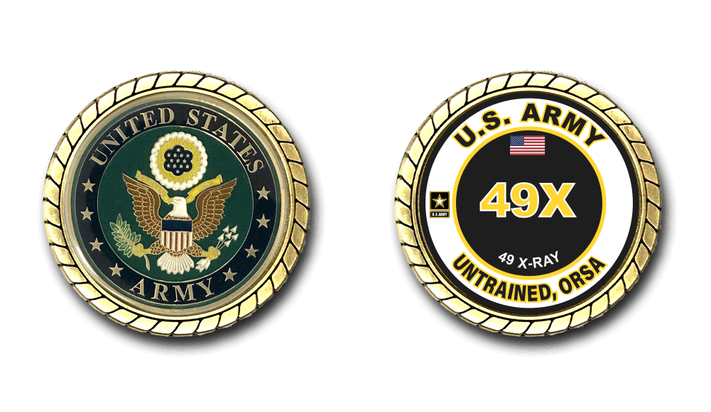 US Army 49X Untrained ORSA MOS Challenge Coin - US Army Operations ...