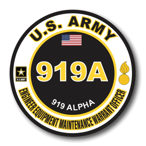 US Army 919A Engineer Equipment Maintenance Warrant Officer MOS Decal
