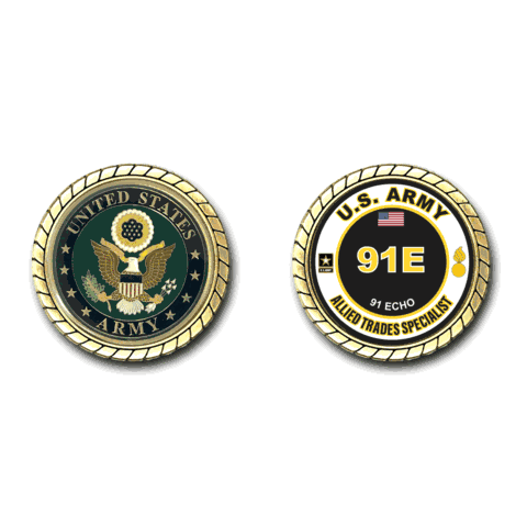 US Army 91E Allied Trades Specialist MOS Challenge Coin - US Army ...