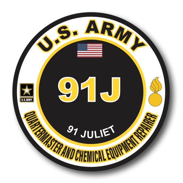 US Army 91J Quartermaster and Chemical Equipment Repairer MOS Decal