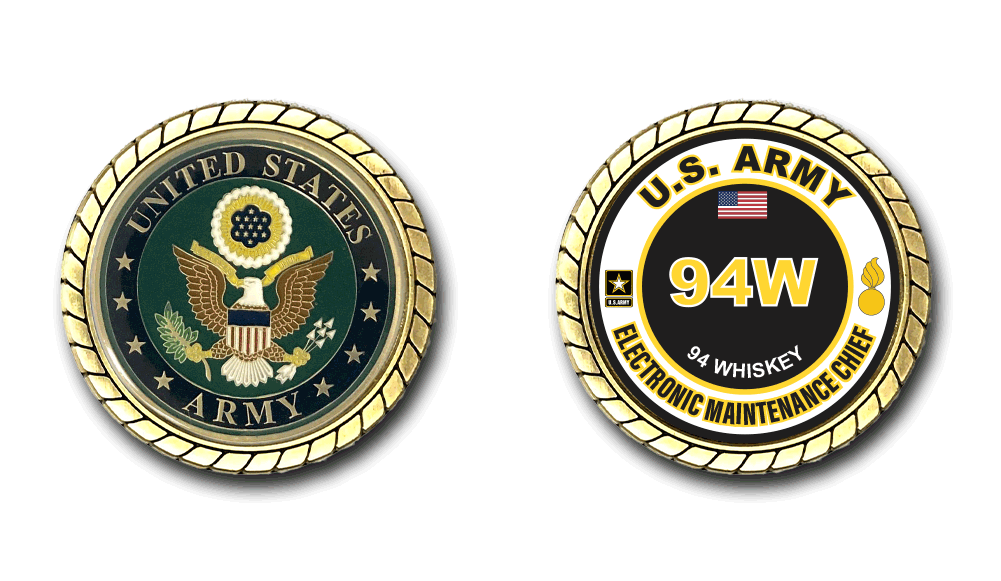 US Army 94W Electronic Maintenance Chief MOS Challenge Coin - US Army ...
