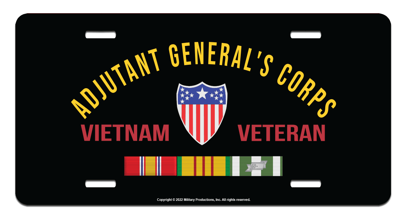 US Army Adjutant Generals Corps Vietnam Veteran License Plate - US Army ...