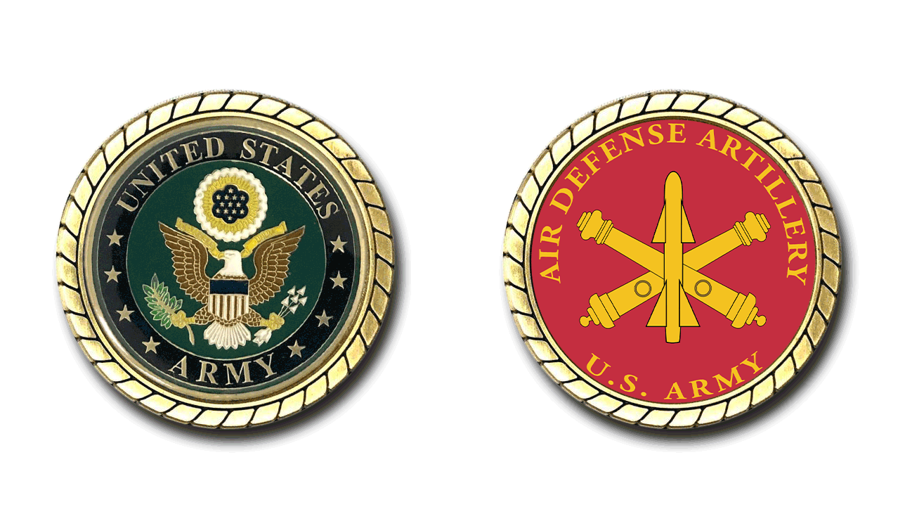 US Army Air Defense Artillery Challenge Coin - New US Army Branch of ...