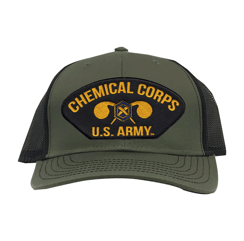 US Army Chemical Corps OD Green Mesh Ball Cap - US Army Branch of ...