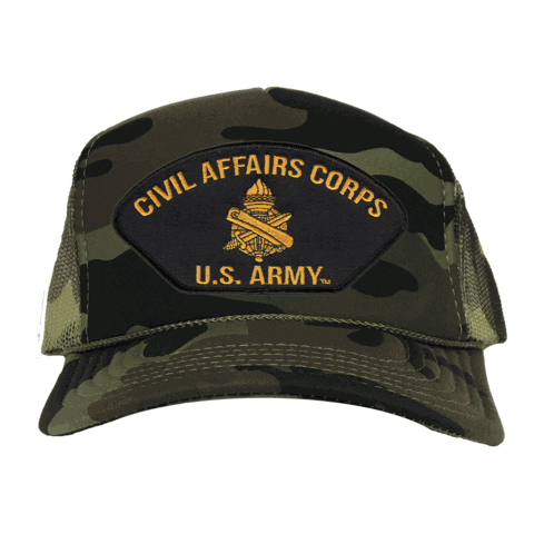US Army Civil Affairs Corps Camo Mesh Ball Cap - US Army Branch of ...