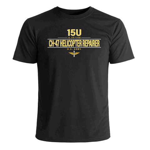 US Army MOS 15u CH-47 Helicopter Repairer T-Shirt - US Army Aviation ...