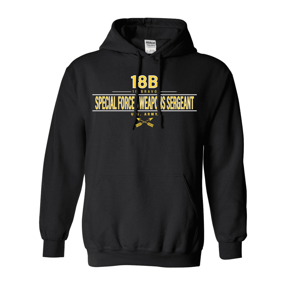 US Army MOS 18B Special Forces Weapons Sergeant Hooded Sweatshirt - US ...