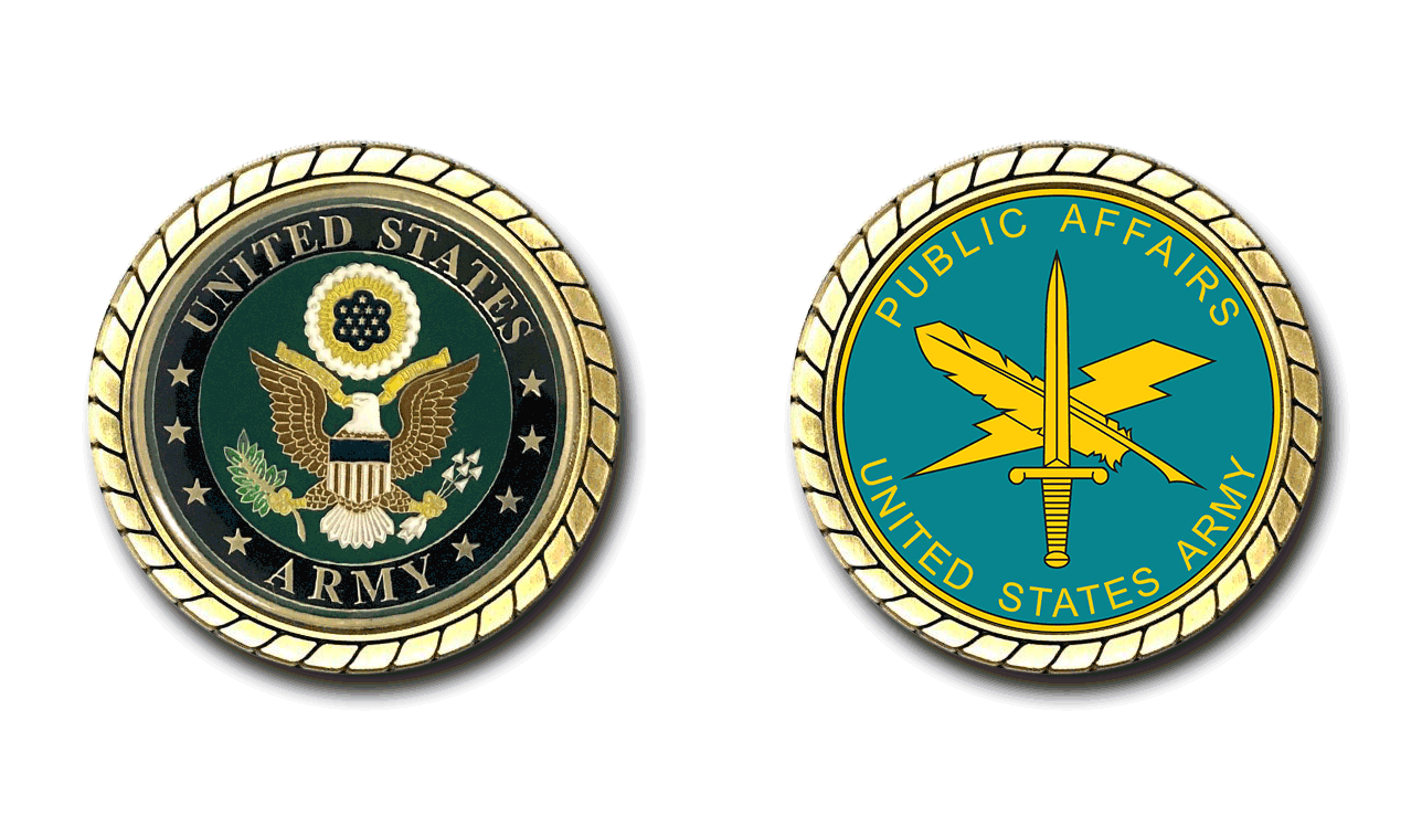 US Army Public Affairs Challenge Coin - New US Army Branch of Service ...