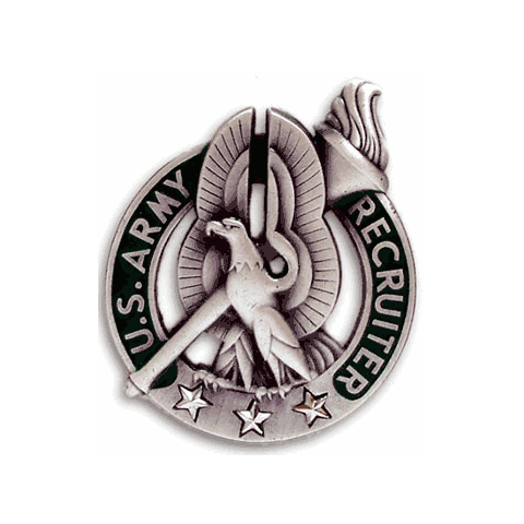US Army Recruiter Badge Silver - Army Full Size Badges - PriorService.com