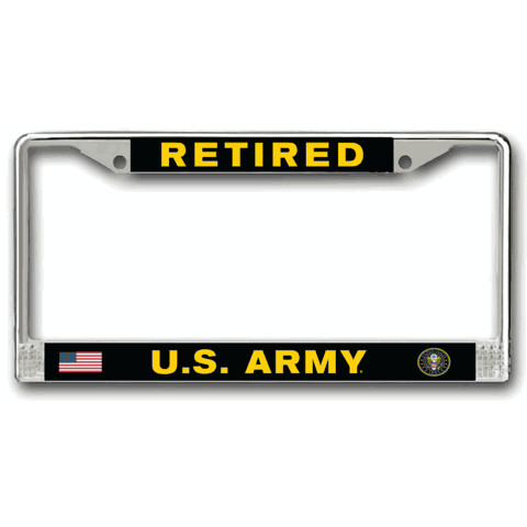US Army Retired License Plate Frame - New Retired and Veteran License ...