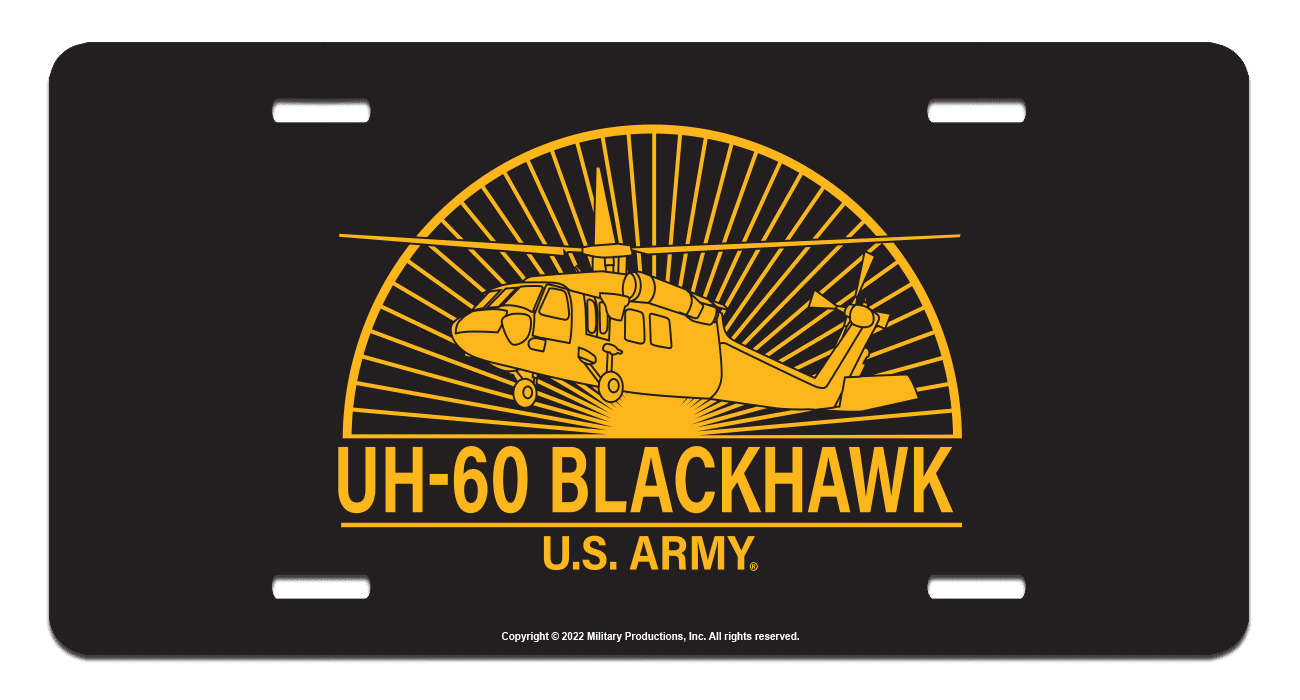 US Army UH-60 Blackhawk License Plate - US Army Aircraft License Plates ...