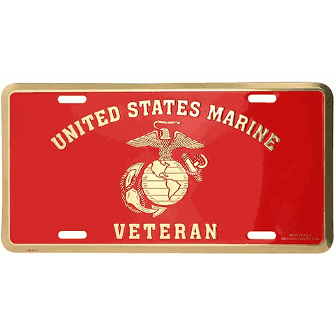 US Marine Corps Veteran License Plate - US Marine Corps License Plates ...