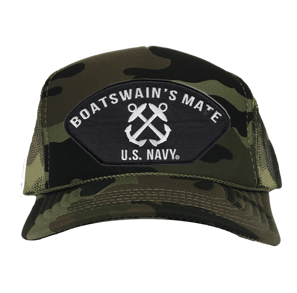 US Navy Boatswains Mate Camo Mesh Ball Cap - US Navy Ratings Camo Mesh ...
