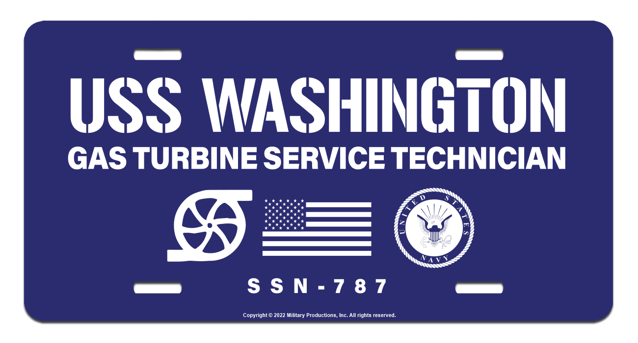 US Navy Custom Gas Turbine Service Technician License Plate - US Navy ...