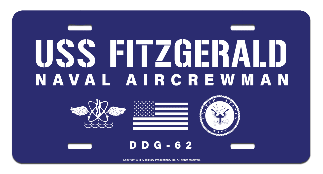 US Navy Custom Naval Aircrewman License Plate - US Navy Custom Ship ...