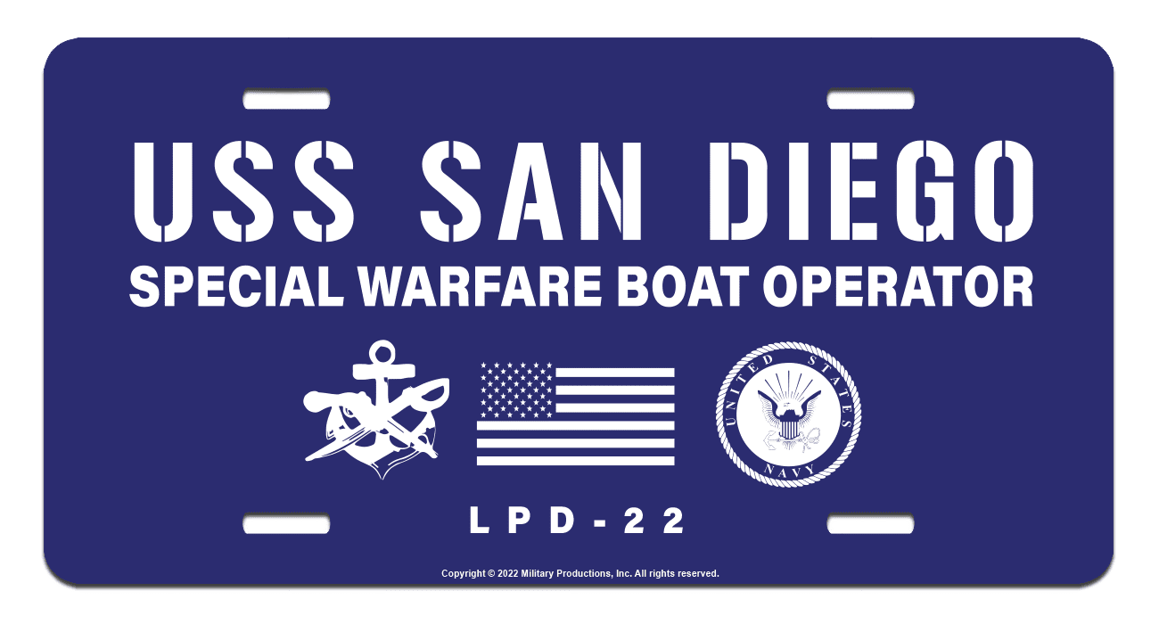 US Navy Custom Special Warfare Boat Operator License Plate - US Navy ...