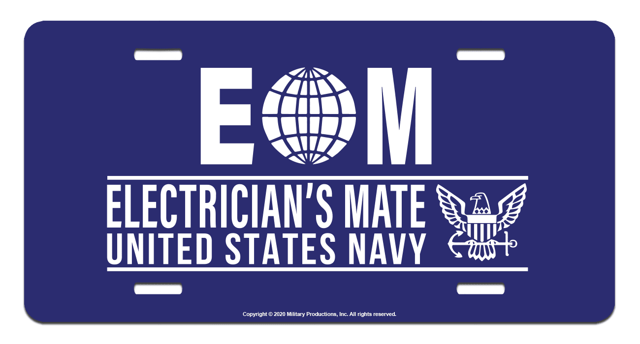 US Navy Electrician's Mate License Plate - US Navy Rates License Plates ...