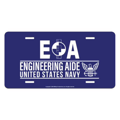 US Navy Engineering Aide License Plate - US Navy Rating License Plates ...