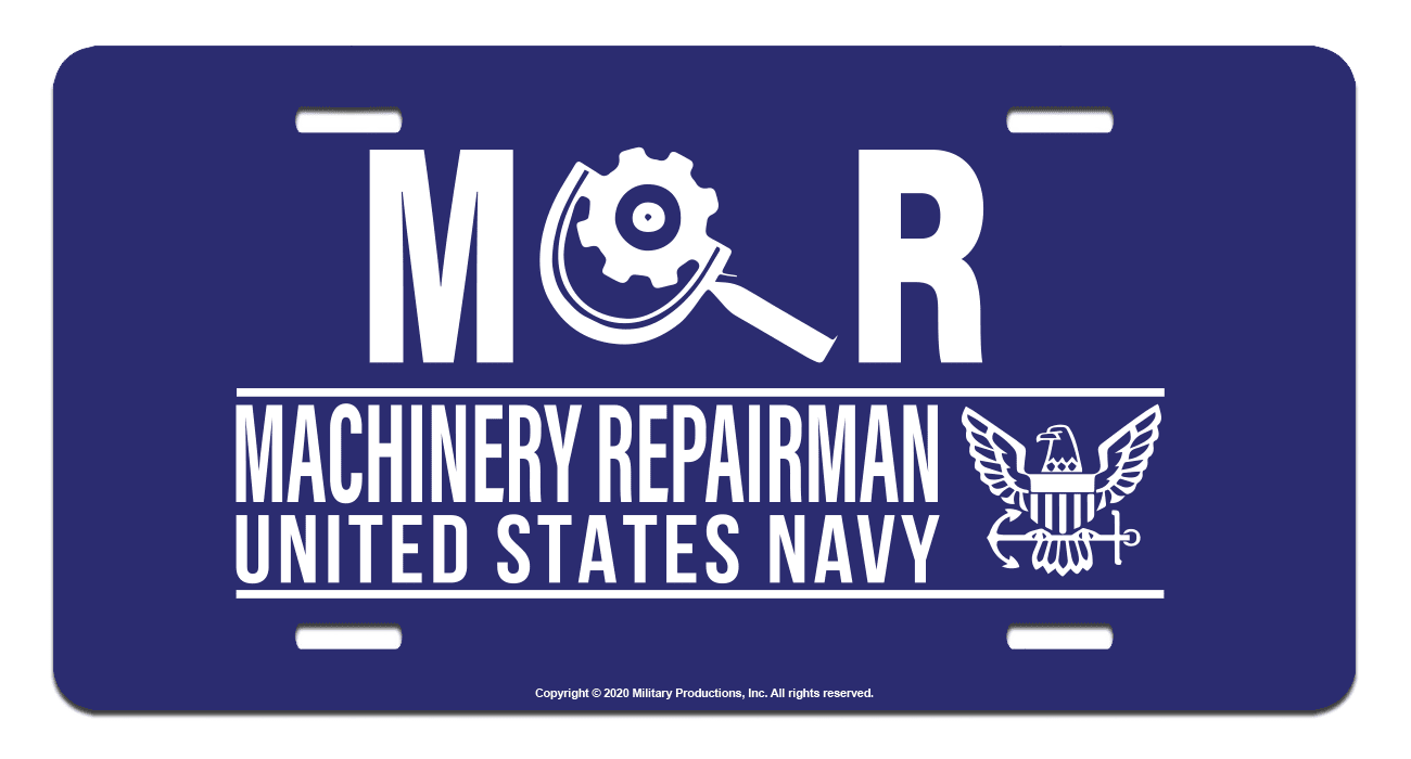 US Navy Machinery Repairman License Plate - US Navy Rates License ...