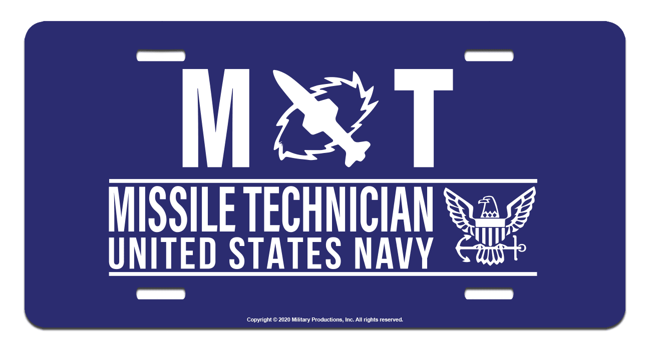 US Navy Missile Technician License Plate - US Navy Rating License ...