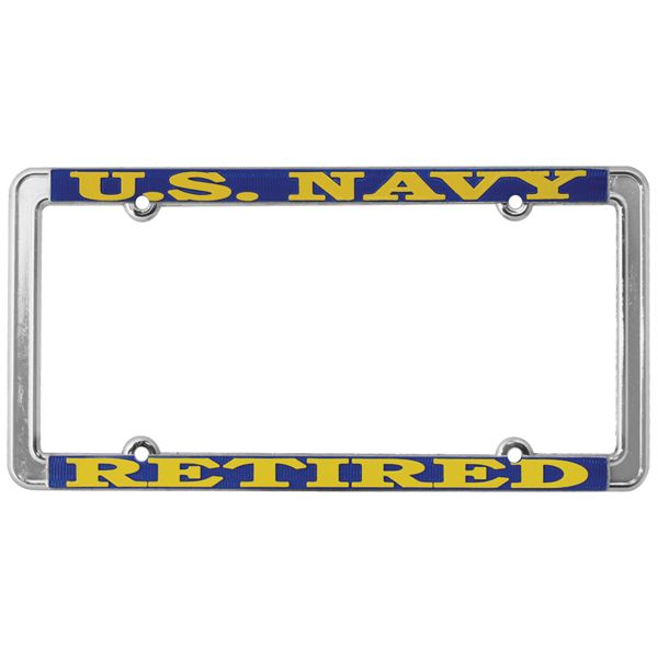 US Navy Retired Thin Rim License Plate Frame - US Navy License Plate ...