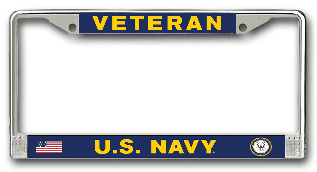 US Navy Veteran License Plate Frame - New Retired and Veteran License ...