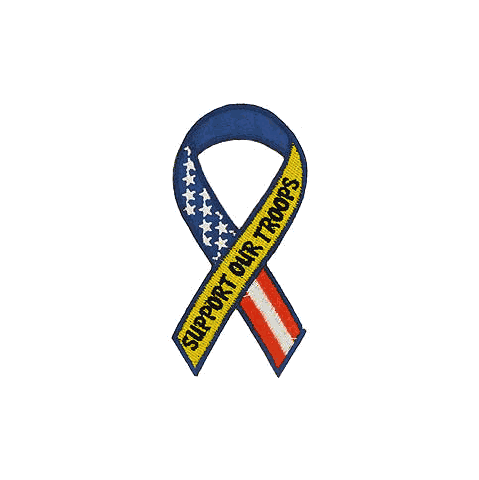 USA Support Our Troops Ribbon 4" Patch - Military Patches ...