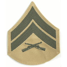USMC Sergeant E-5 Gold on Red Embroidered Chevrons - Marine Corps ...