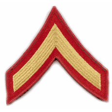 USMC Sergeant E-5 Gold on Red Embroidered Chevrons - Marine Corps ...