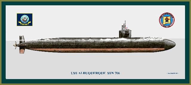 USS Albuquerque SSN-706 Print