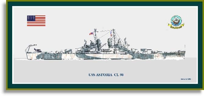 USS Astoria CL-90 Print - Cruisers A-F - PriorService.com