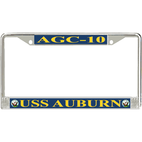 USS Auburn AGC-10 License Plate Frame - U.S. Navy AGC Amphibious Ships ...