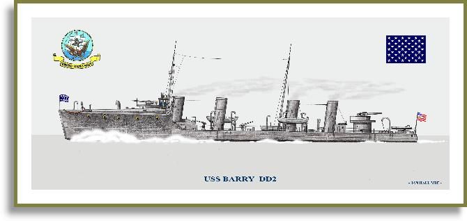 USS Barry DD-2 Print - Destroyers A-F - PriorService.com