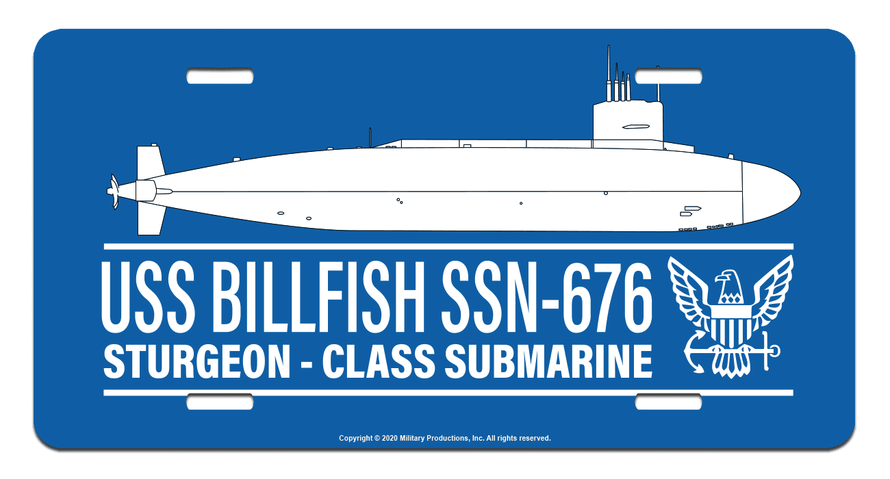 USS Billfish SSN-676 License Plate - US Navy Submarine License Plates ...