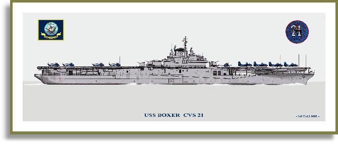 USS Boxer CVS-21 1954 Print - Aircraft Carriers A-F - PriorService.com