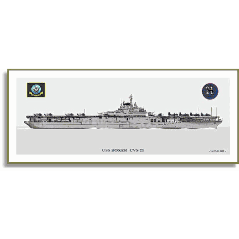 USS Boxer CVS-21 1954 Print - Aircraft Carriers A-F - PriorService.com