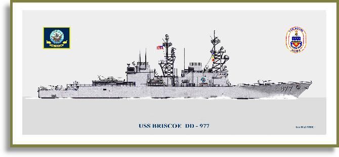 USS Briscoe DD-977 in 1990s Ship Print - Destroyers A-F - PriorService.com