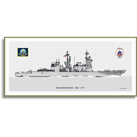 USS Briscoe DD-977 in 1990s Ship Print - Destroyers A-F - PriorService.com