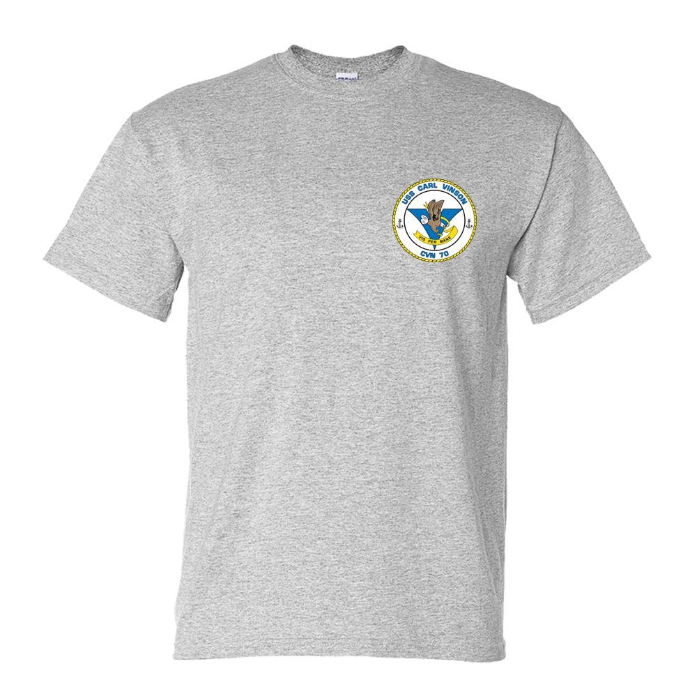 USS Carl Vinson CVN-70 Crest Left Chest T Shirt - US Navy Aircraft ...