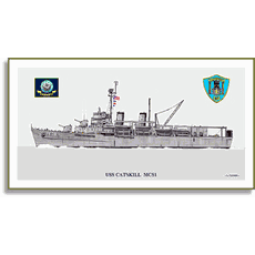 USS Warbler MSC 206 Ship Print - Minesweeper Prints - PriorService.com