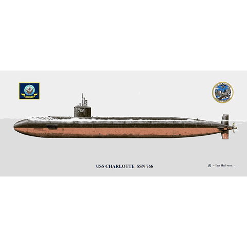 USS Charlotte SSN 766 Print - Submarines A-F - PriorService.com