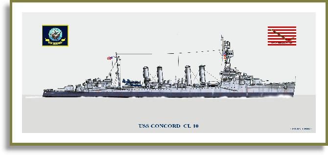 USS Concord CL-10 Print - Cruisers A-F - PriorService.com