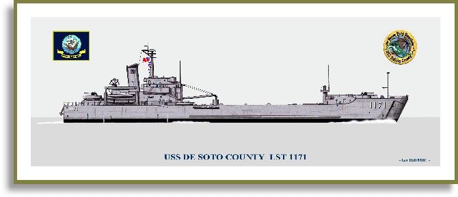 USS De Soto County LST-1171 Print - Amphibious A-F - PriorService.com