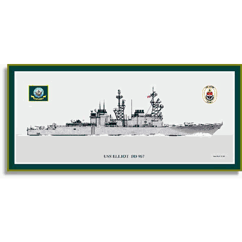 USS Elliot DD-967 in 1970's Print - Destroyers A-F - PriorService.com