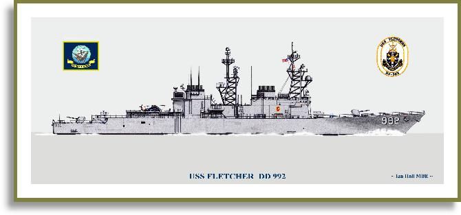 USS Fletcher DD-992 with ASROC Print - Destroyers A-F - PriorService.com