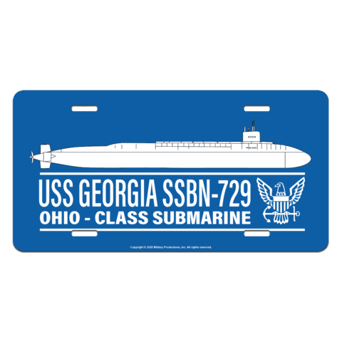 USS Georgia SSBN 729 License Plate - US Navy Submarine License Plates ...